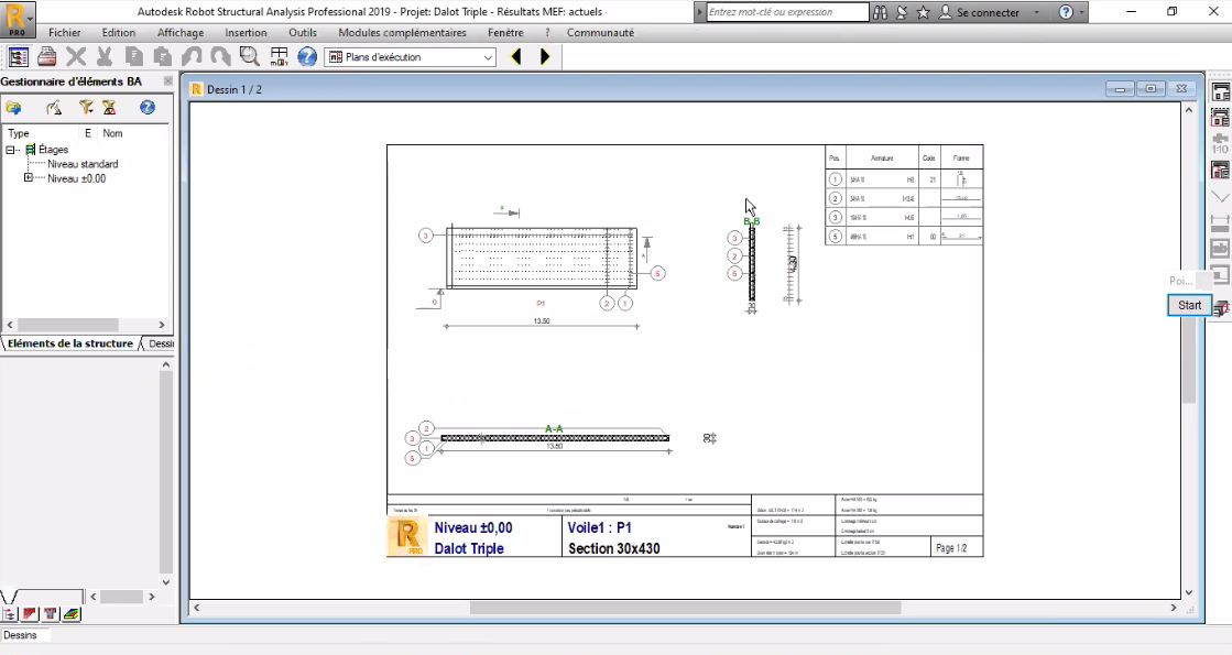 Dimensionnement en béton armé des dalots : CAD90 & Robot